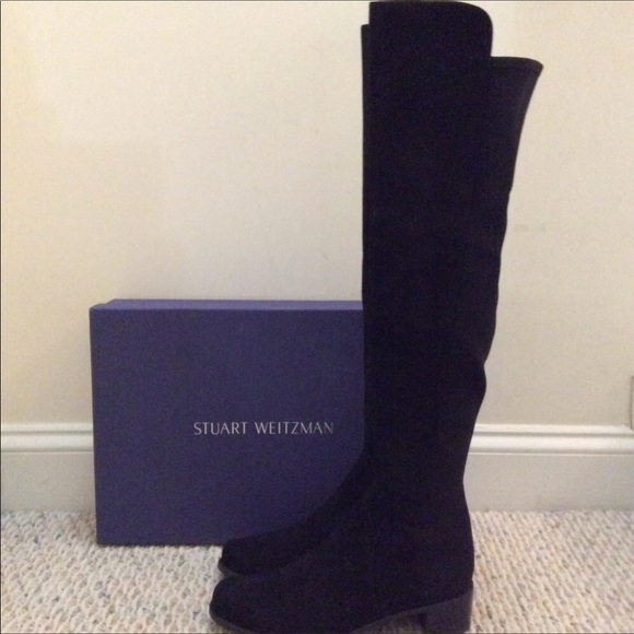 Stuart Weitzman | Shoes | Stuart Weitzman Black Suede Reserve Otk Boots ...